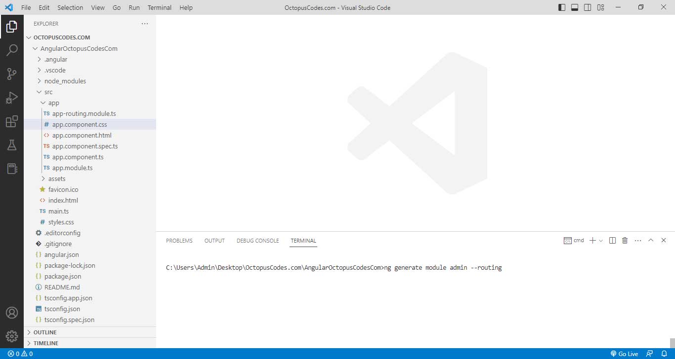 Generate Module using Angular CLI - OctopusCodes